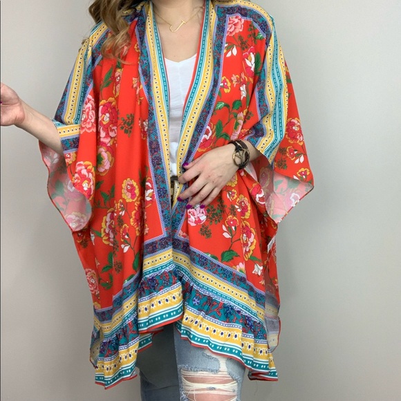 Umgee | Sweaters | Groovy Garden Floral Print Kimono | Poshmark